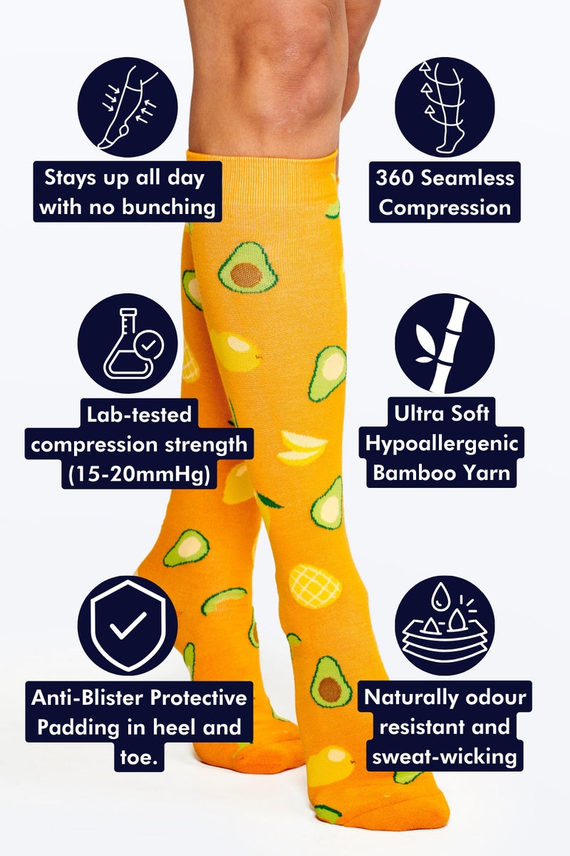Avo Mango Bamboo Compression Socks | Dr. Woof Apparel AU